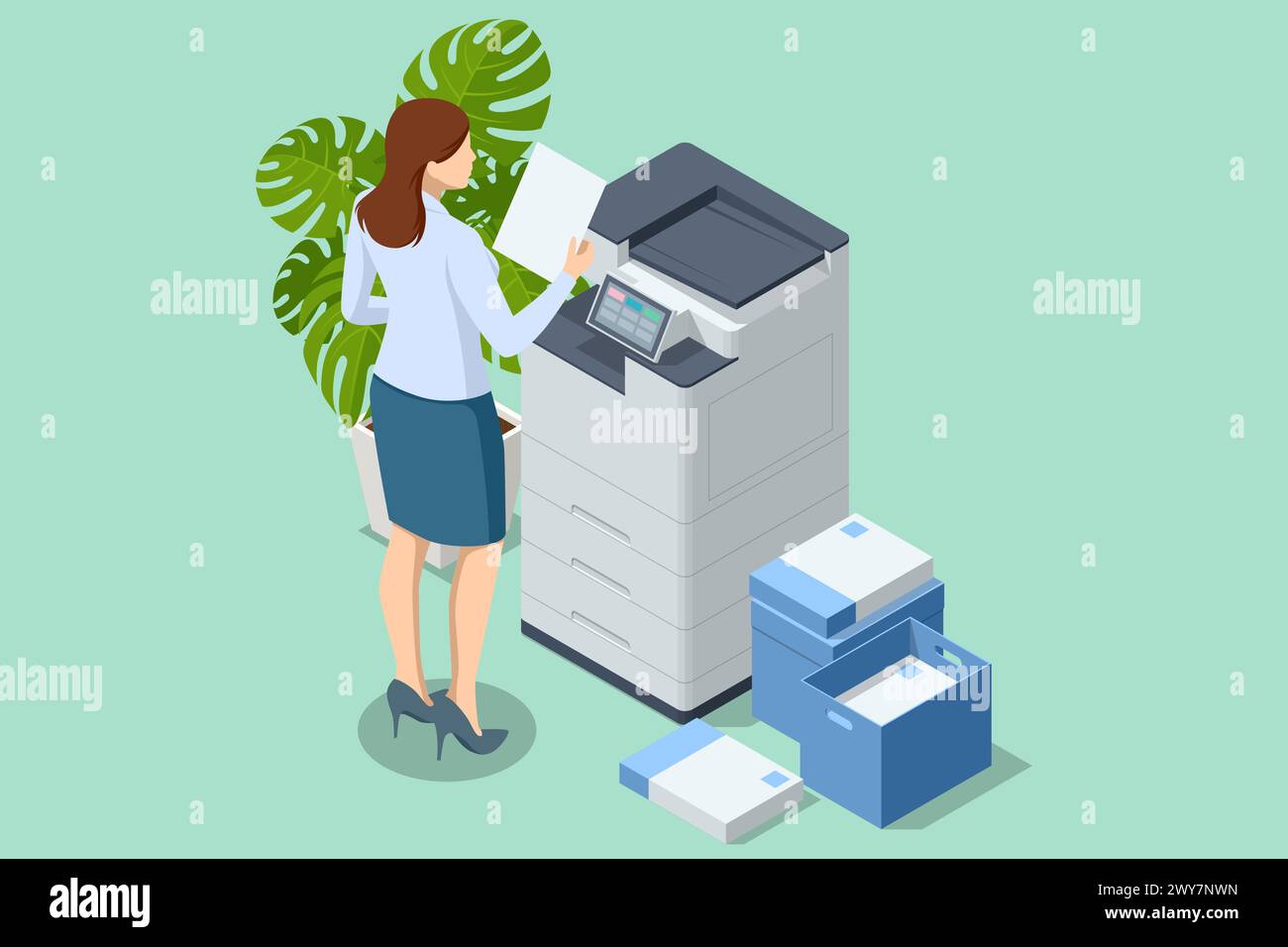 Woman printer cartridge Stock Vector Images - Alamy