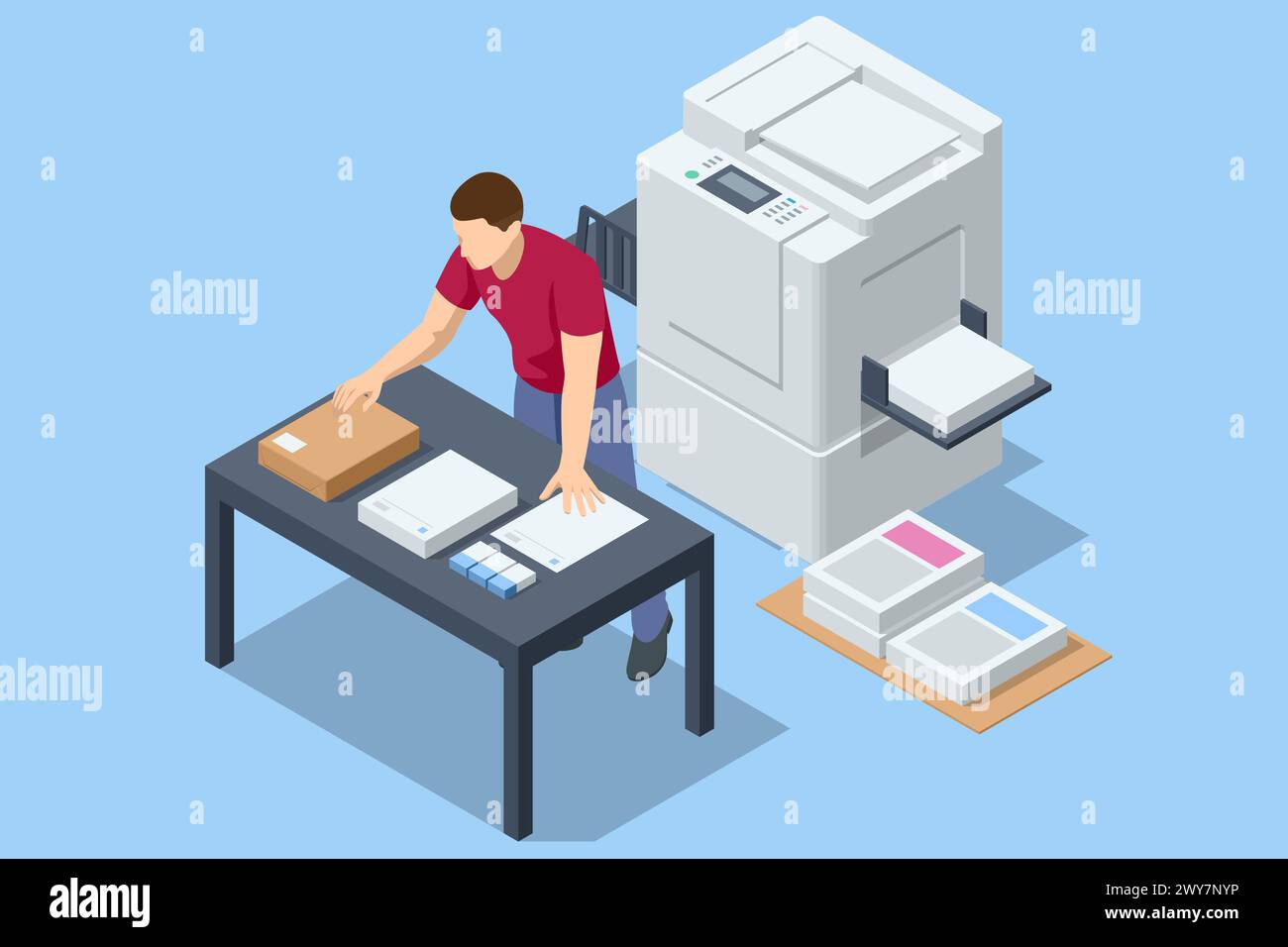Man with photocopier Stock Vector Images - Alamy
