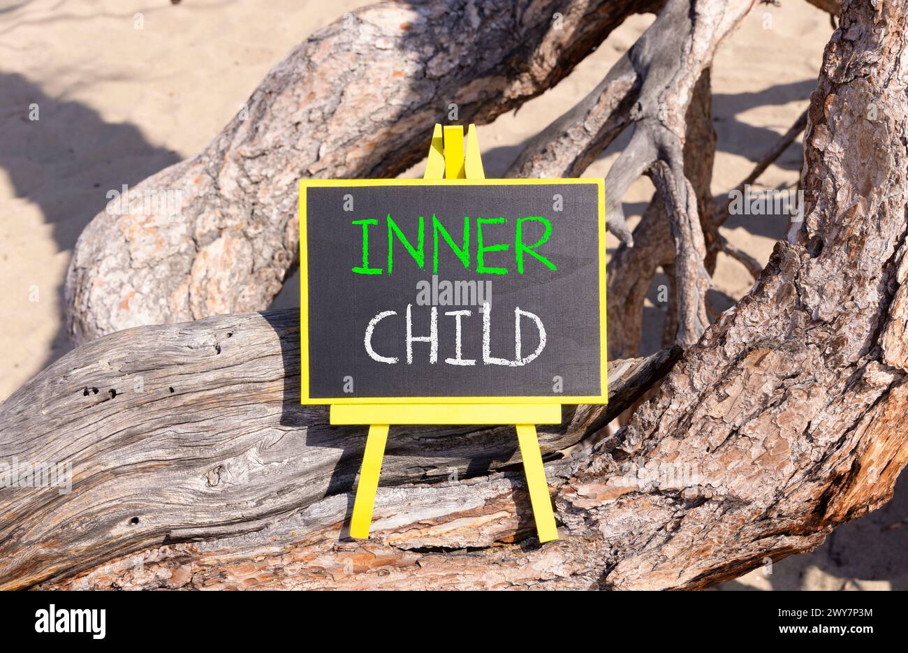 Inner child symbol. Concept words Inner child on beautiful black yellow ...