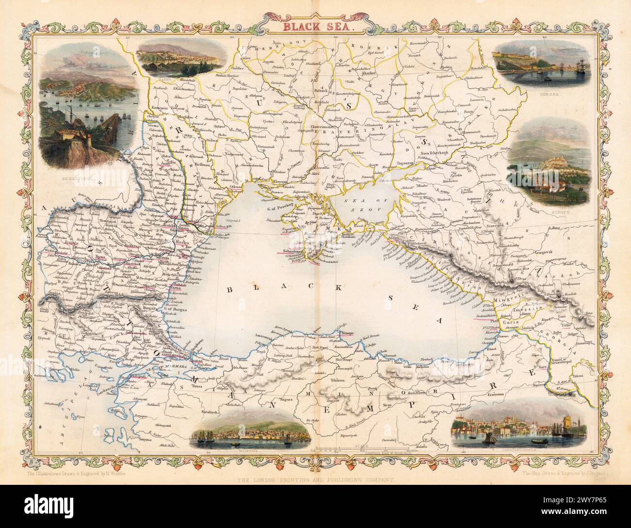 Black Sea. Artist/engraver/cartographer: John Tallis. 1860. with ...
