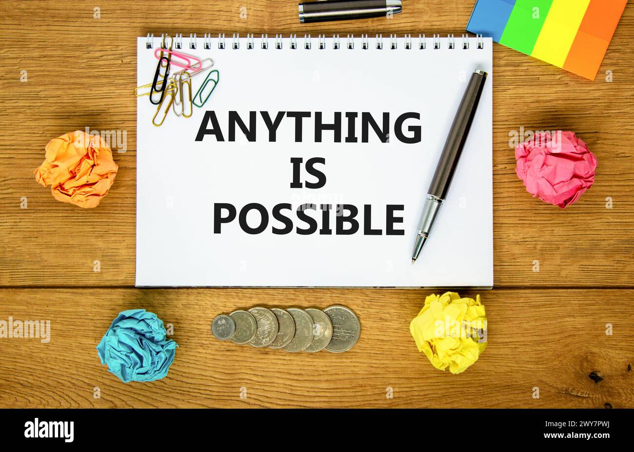 Anything is possible symbol. Concept words Anything is possible on ...