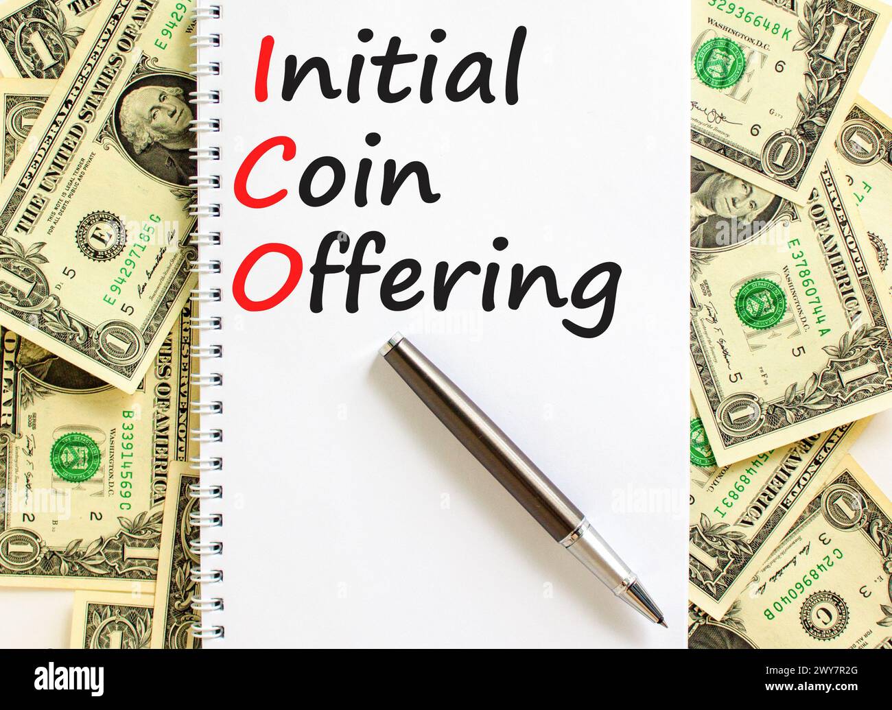 ICO initial coin offering symbol. Concept words ICO initial coin ...