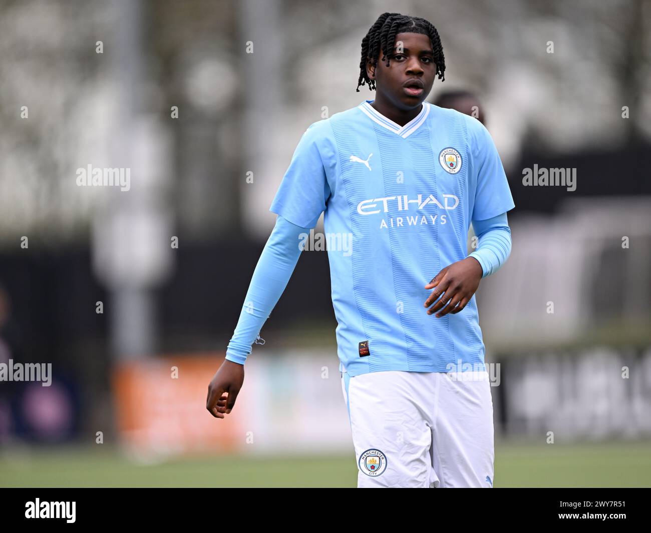 AMSTERDAM - Tristan Achu of Manchester City U17 during the Ajax Future ...