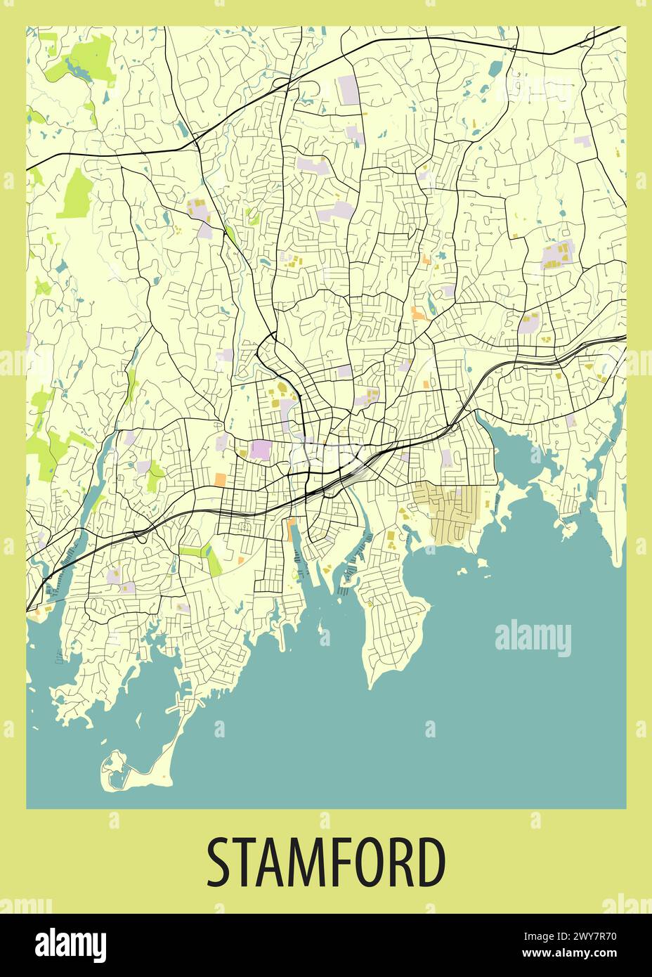 Map of stamford hi-res stock photography and images - Alamy
