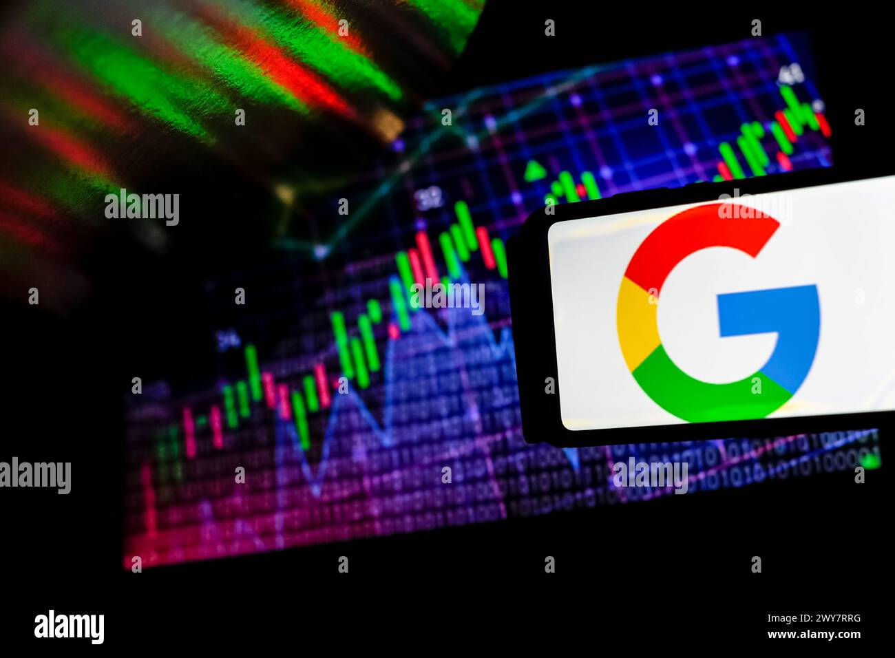 In this photo illustration, a Google logo is seen on a smartphone with ...