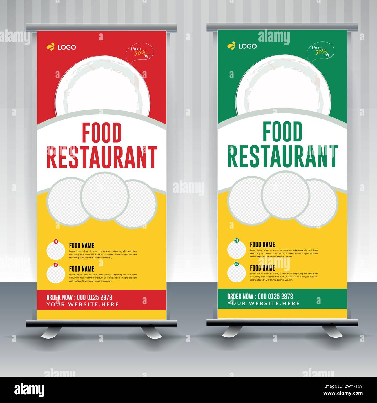 Food menu and restaurant Modern food rollup banner design Stock Vector ...