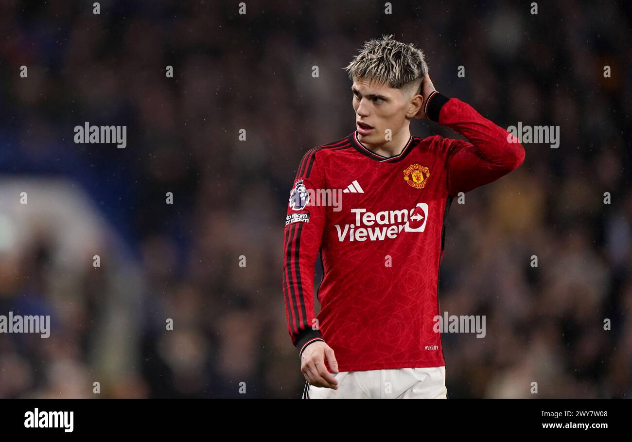 Manchester United's Alejandro Garnacho during the Premier League match ...