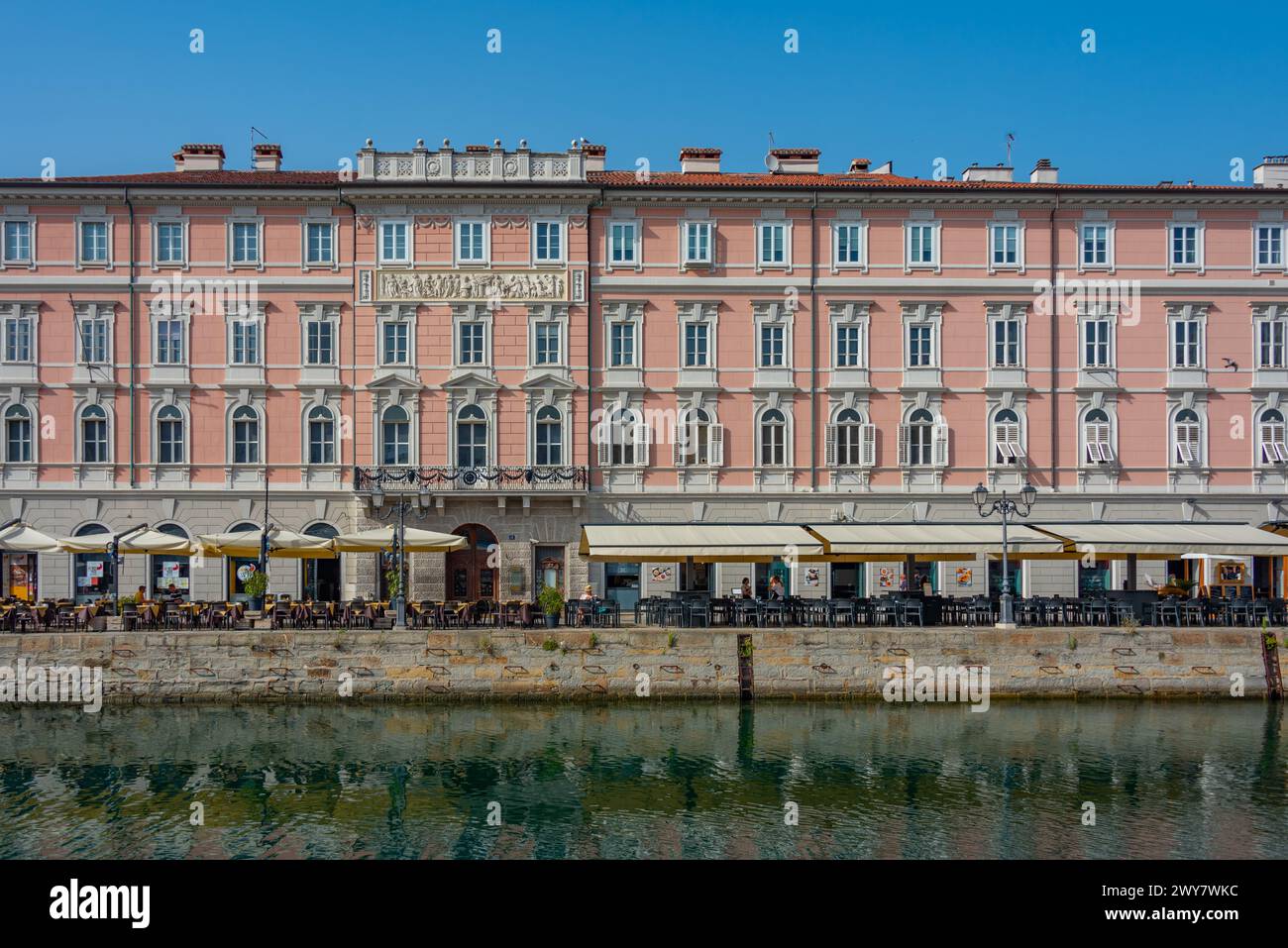 Restaurants at Canal Grande in Italian city Trieste Stock Photo - Alamy