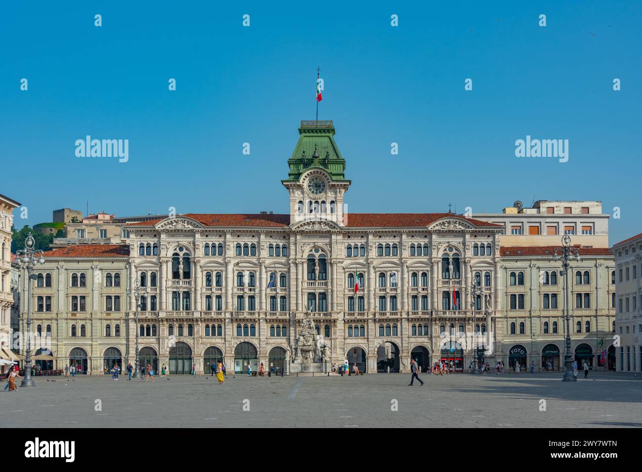 Town hall at the Piazza della UnitГ d'Italia in Italian town Trieste ...