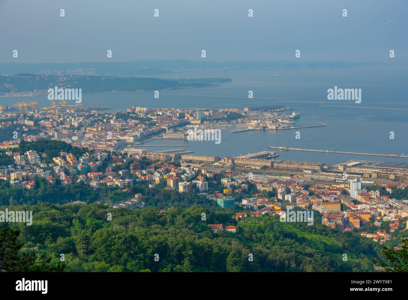 Panorama view of Italian town Trieste Stock Photo - Alamy