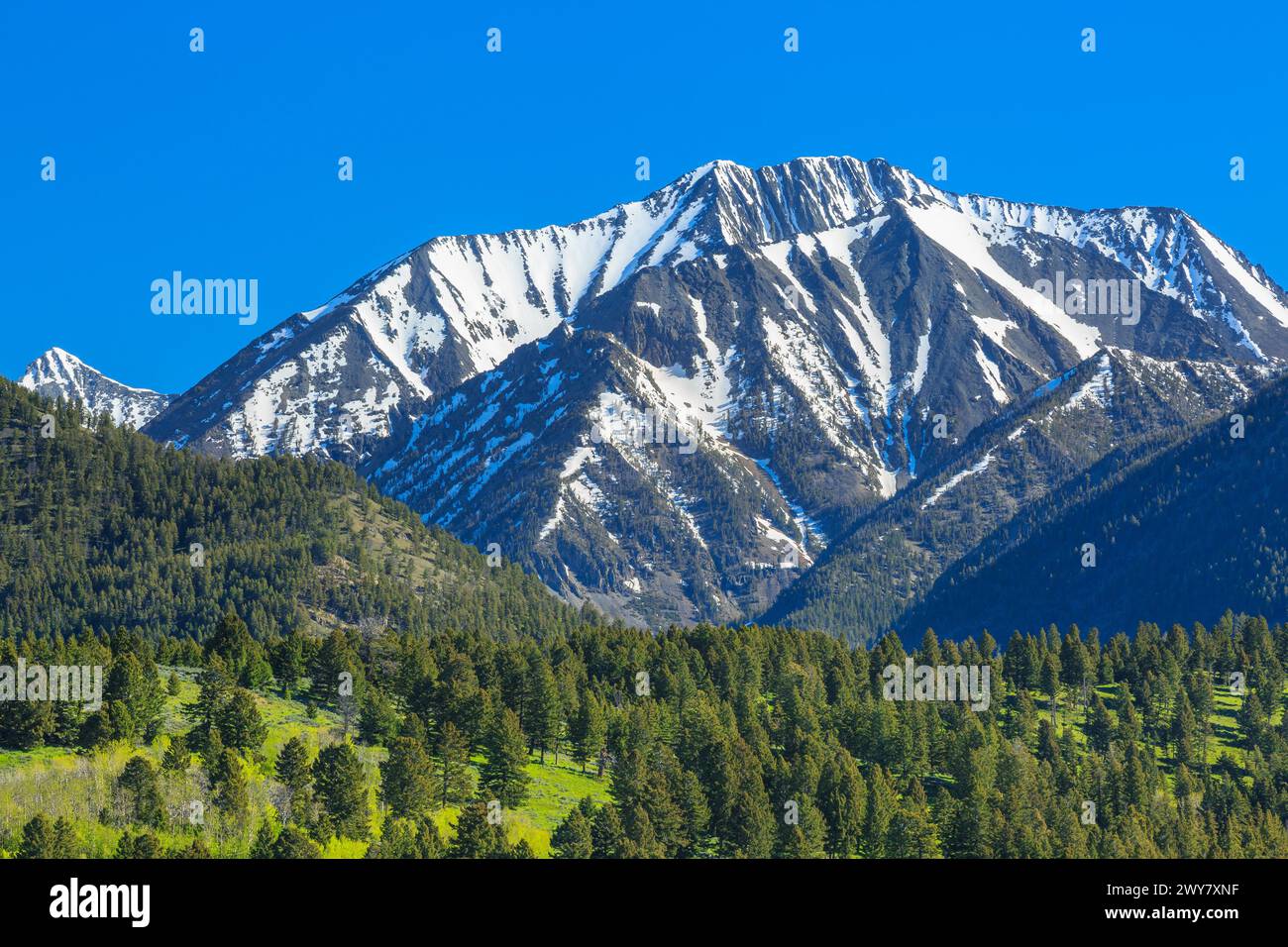 iddings peak in the crazy mountains near clyde park, montana Stock ...