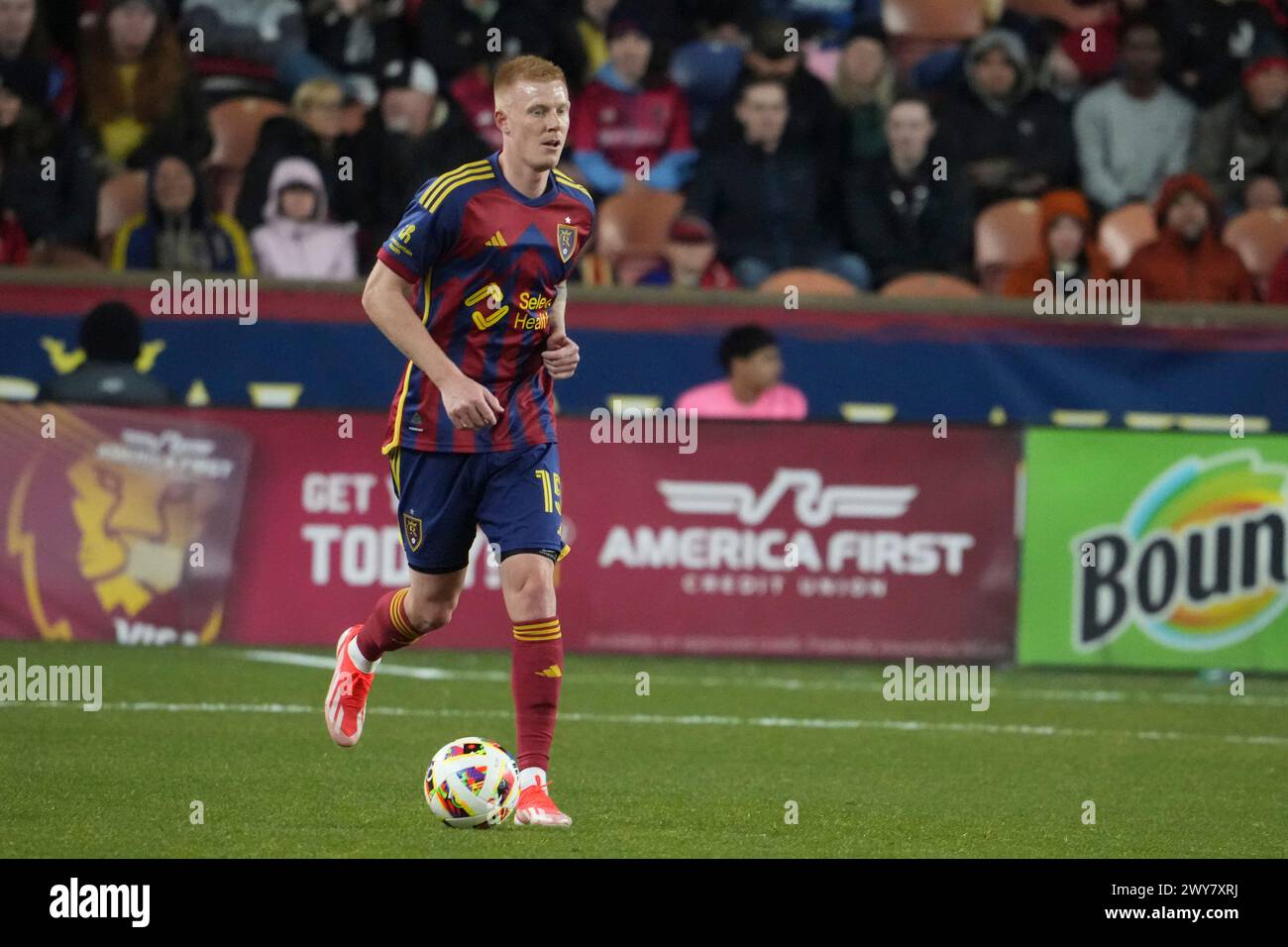 March 30. 2024: Real Salt Lake defender Justen Glad (15) in action ...