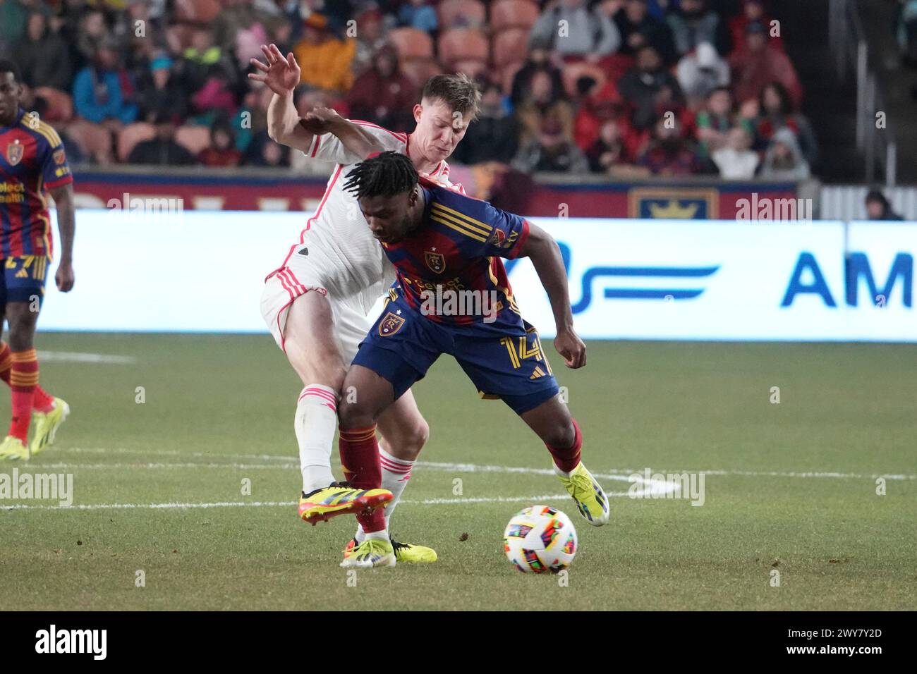 March 30. 2024: Real Salt Lake midfielder Emeka Eneli (14) in action ...