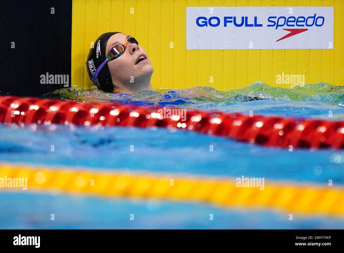 Anna Hopkin in action during the Women's 50m Freestyle Paris Final on ...