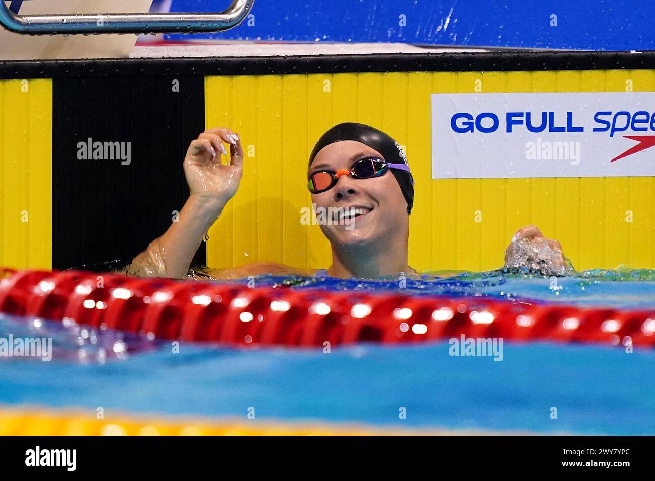 Anna Hopkin in action during the Women's 50m Freestyle Paris Final on ...