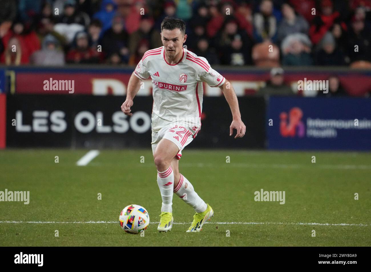 March 30. 2024: Saint Louis City SC defender Kyle Hiebert (22) in ...