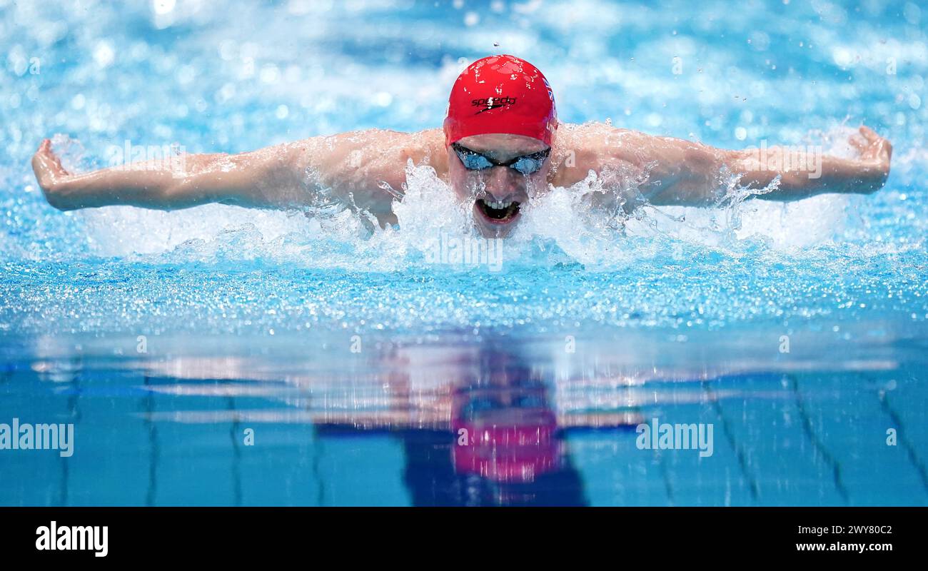 Max Litchfield in action during the Men's 400m IM Paris Final on day ...