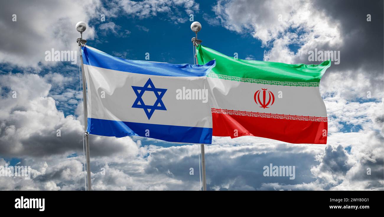 Iran and Israel flags Stock Photo Stock Photo - Alamy
