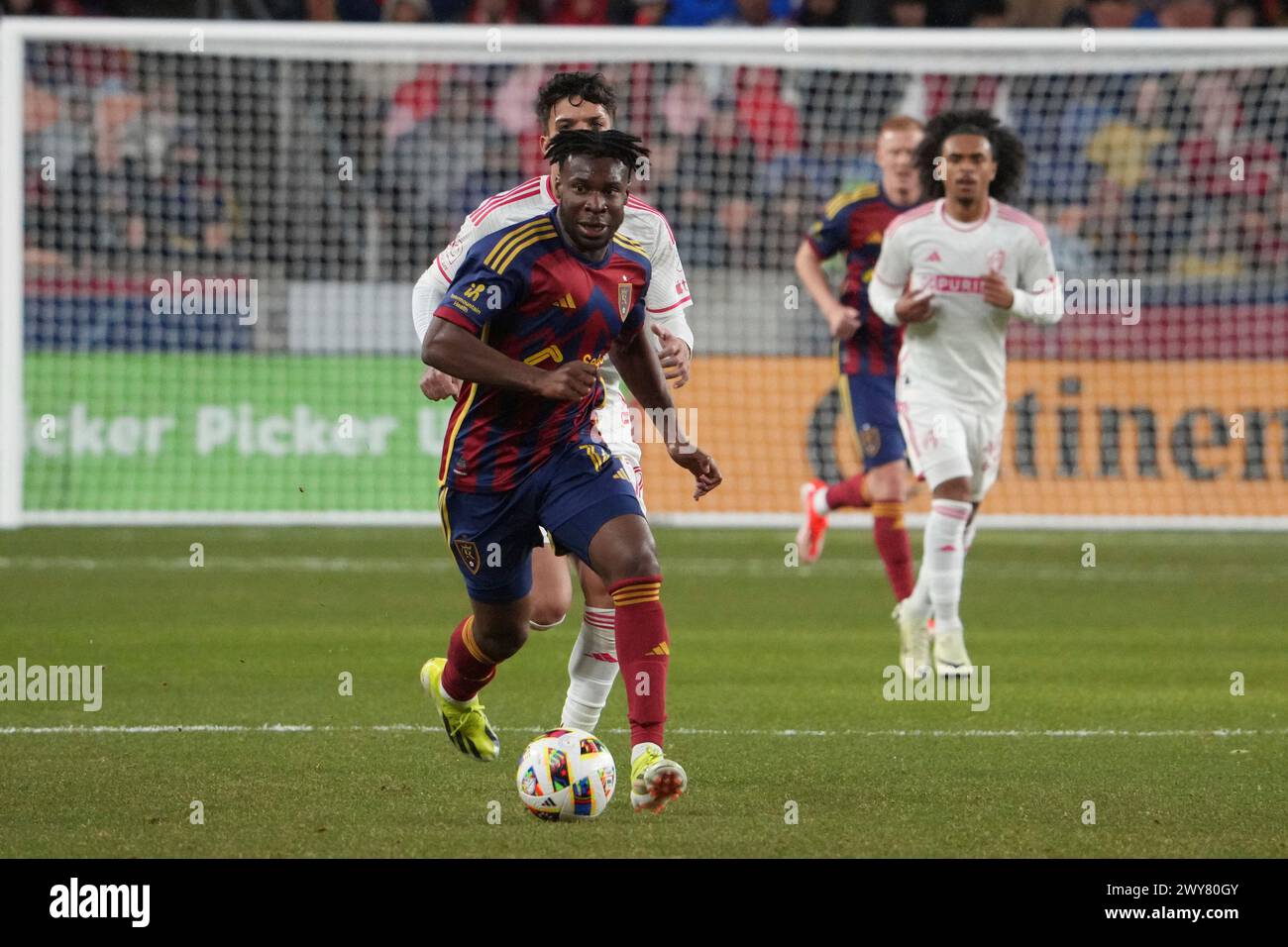 March 30. 2024: Real Salt Lake midfielder Emeka Eneli (14) in action ...