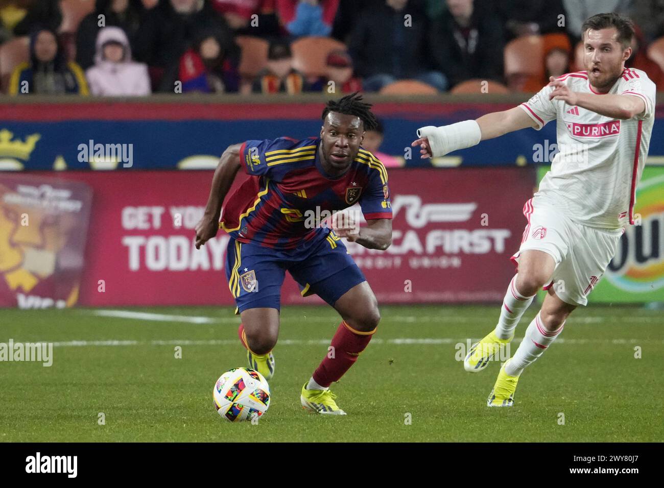 March 30. 2024: Real Salt Lake midfielder Emeka Eneli (14) in action ...