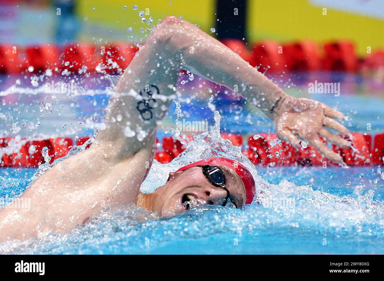 Max Litchfield in action during the Men's 400m IM Paris Final on day ...
