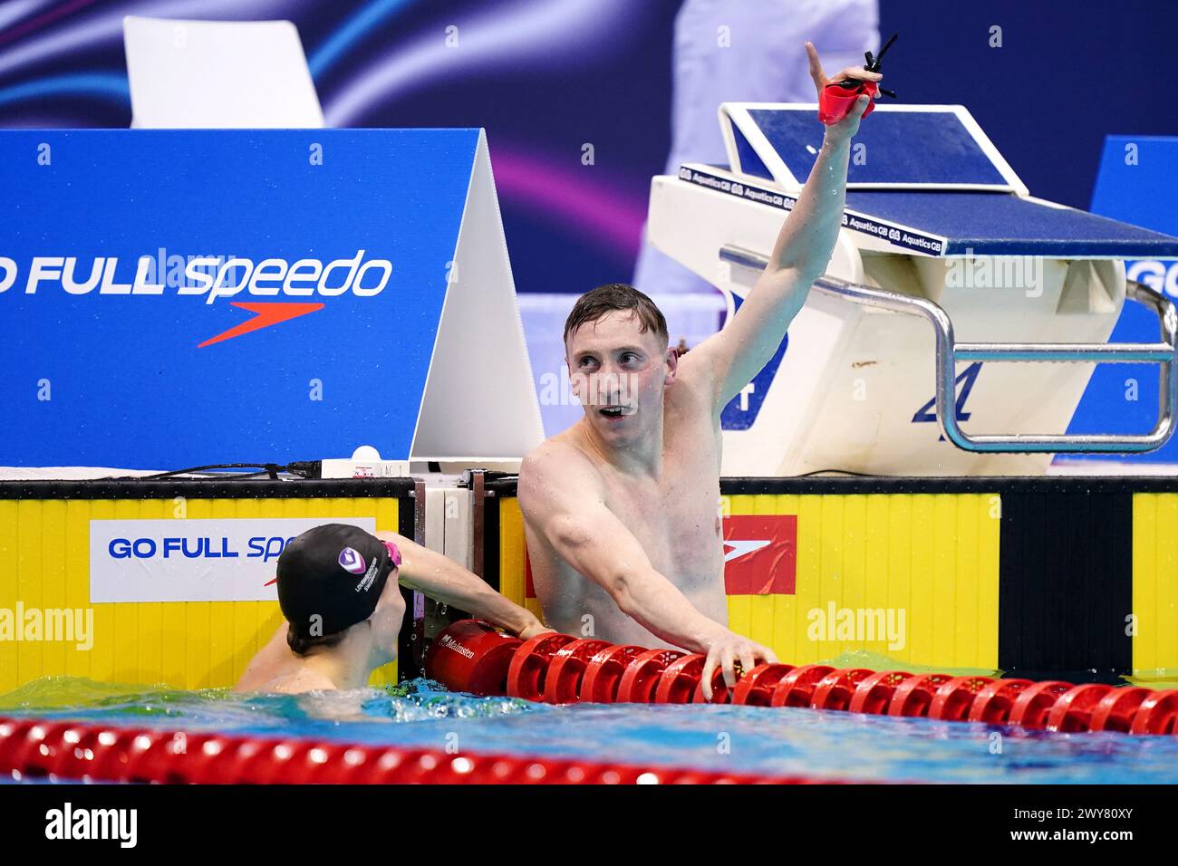 Max Litchfield reacts after winning the Men's 400m IM Paris Final on ...