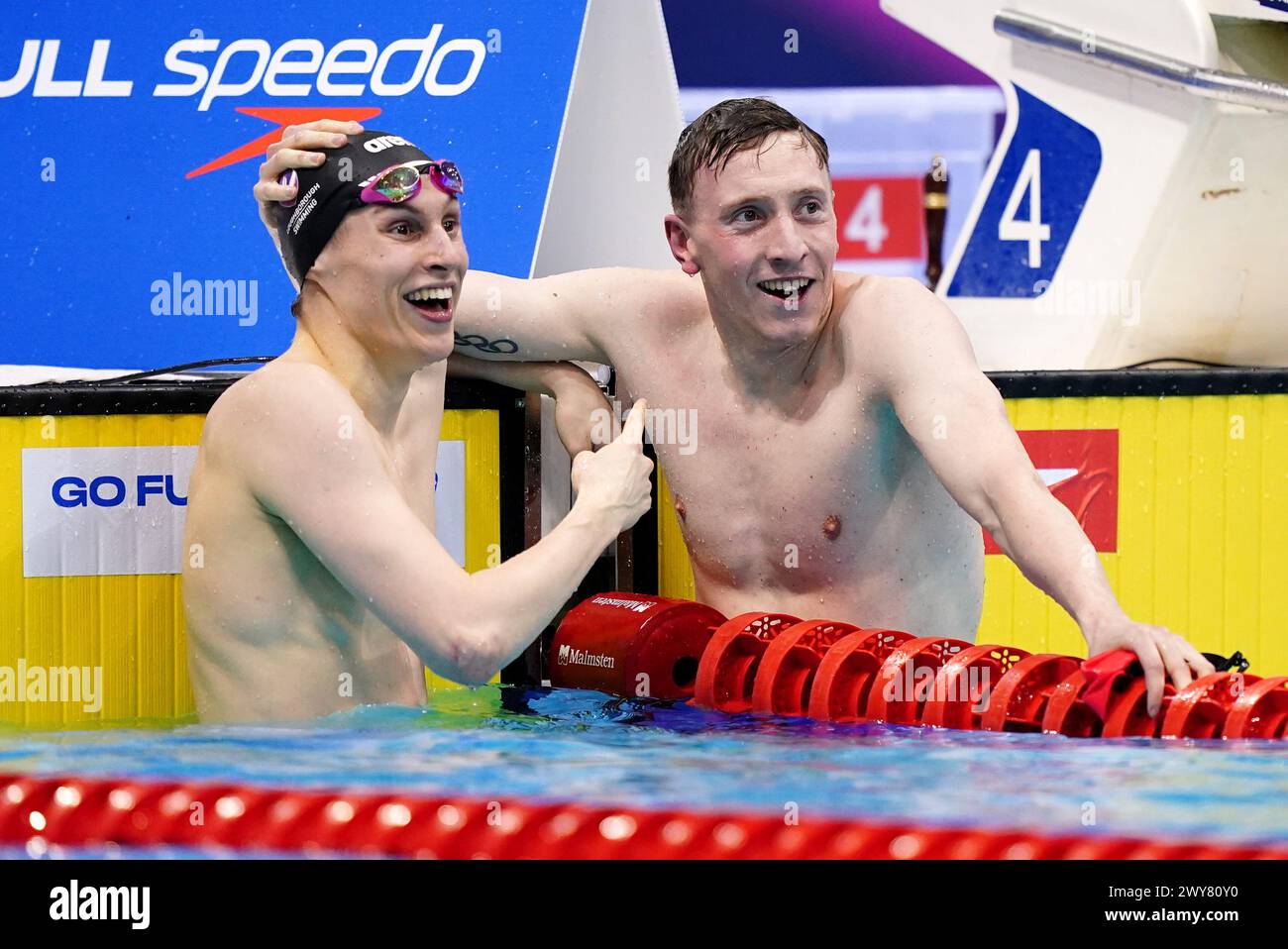 Max Litchfield reacts after winning the Men's 400m IM Paris Final on ...