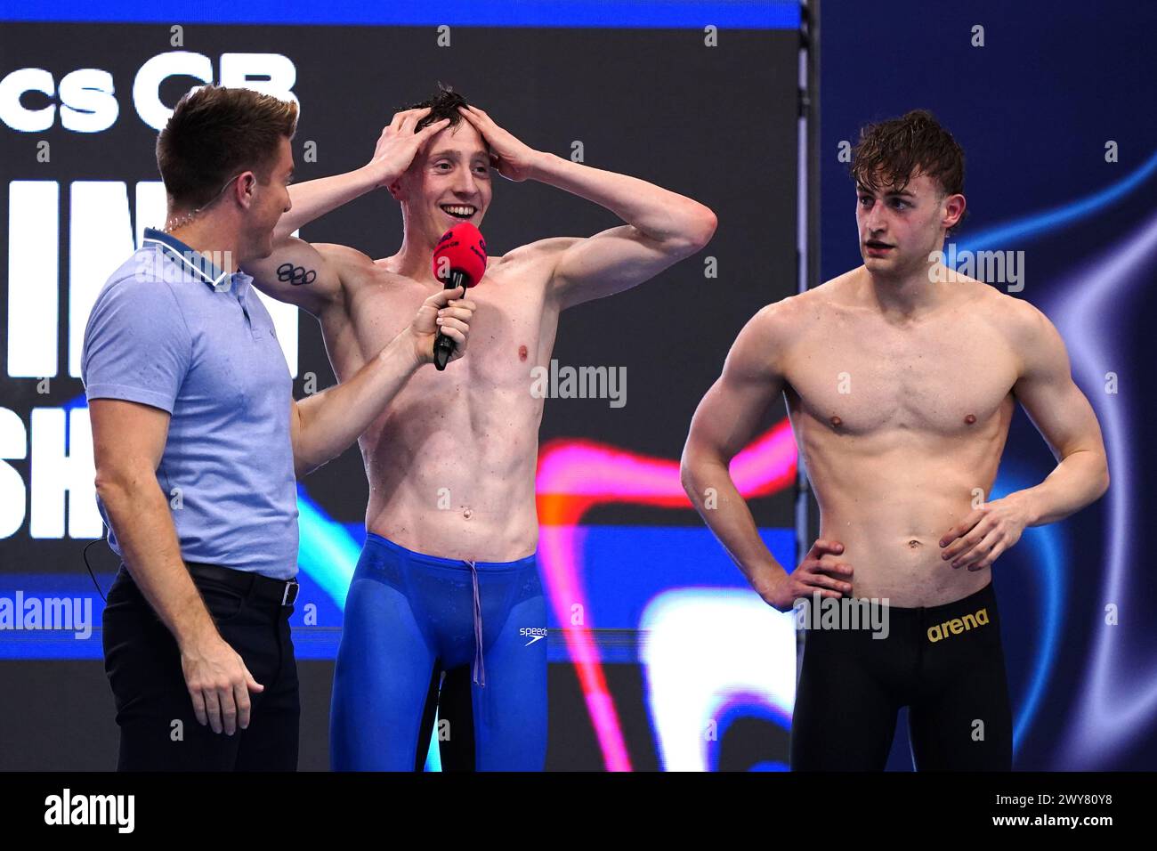 Max Litchfield reacts after winning the Men's 400m IM Paris Final on ...