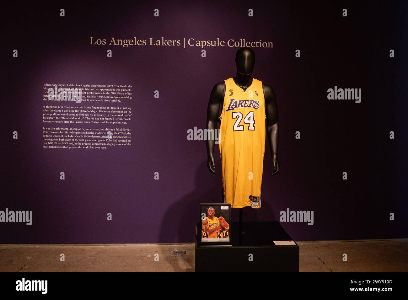 Kobe Bryant 2009 NBA Finals from game 1 worn jersey on display during ...