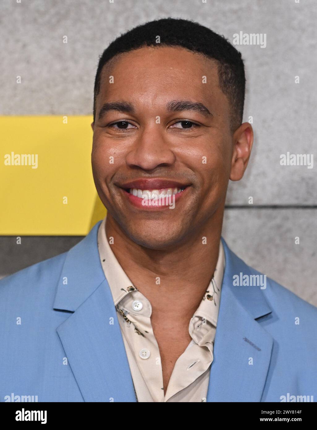 London, UK. April 4th, 2024. Aaron Moten arriving at the Fallout UK ... London, UK. April 4th, 2024. Aaron Moten arriving at the Fallout UK ...