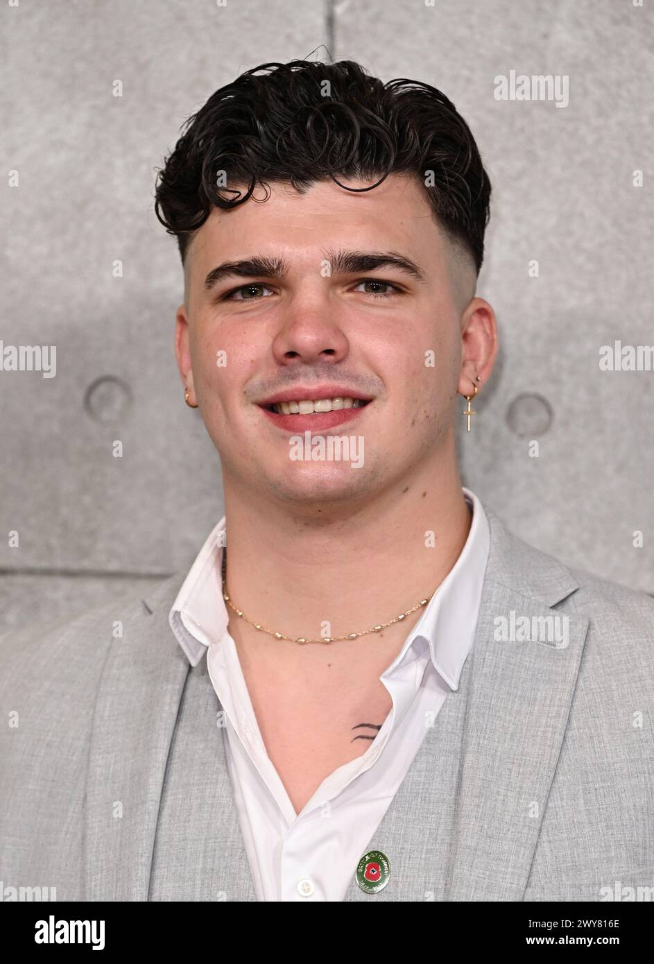 London, UK. April 4th, 2024. Harry Clark arriving at the Fallout UK ...