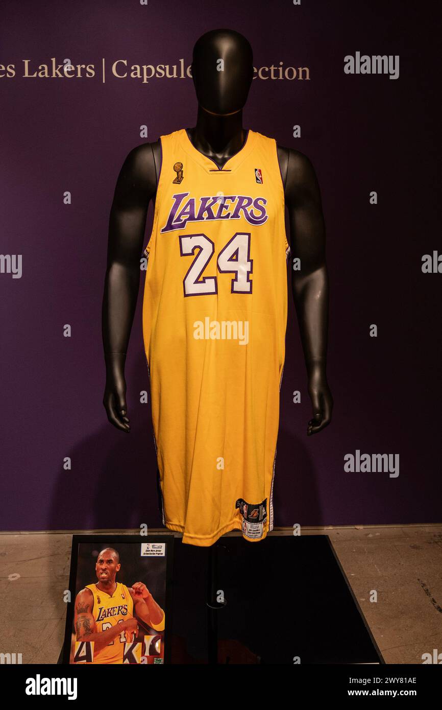 Kobe Bryant 2009 NBA Finals from game 1 worn jersey on display during ...
