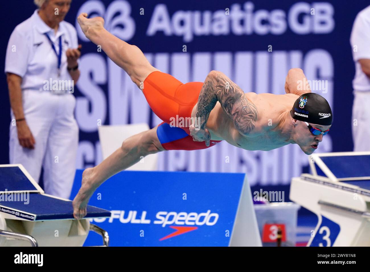 Matthew Richards in action during the Men's 100m Freestyle Paris Final ...