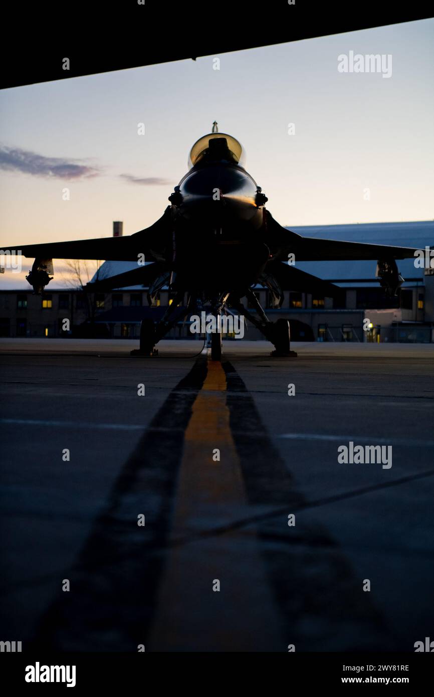 An F-16 Fighting Falcon aircraft, assigned to the 122nd Fighter Wing ...