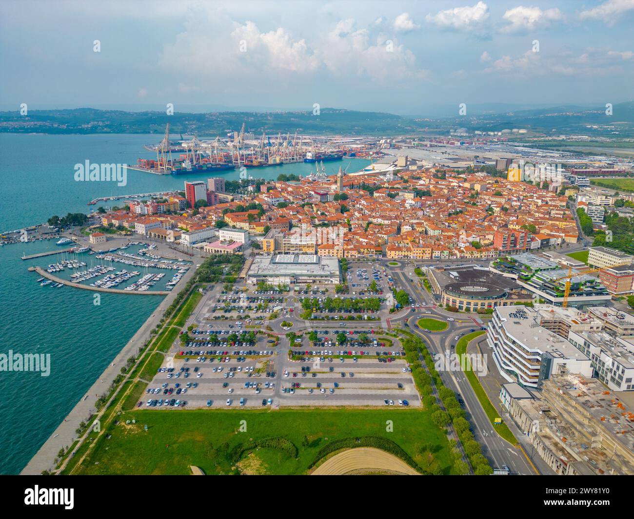 Aerial view of Slovenian town Koper Stock Photo - Alamy