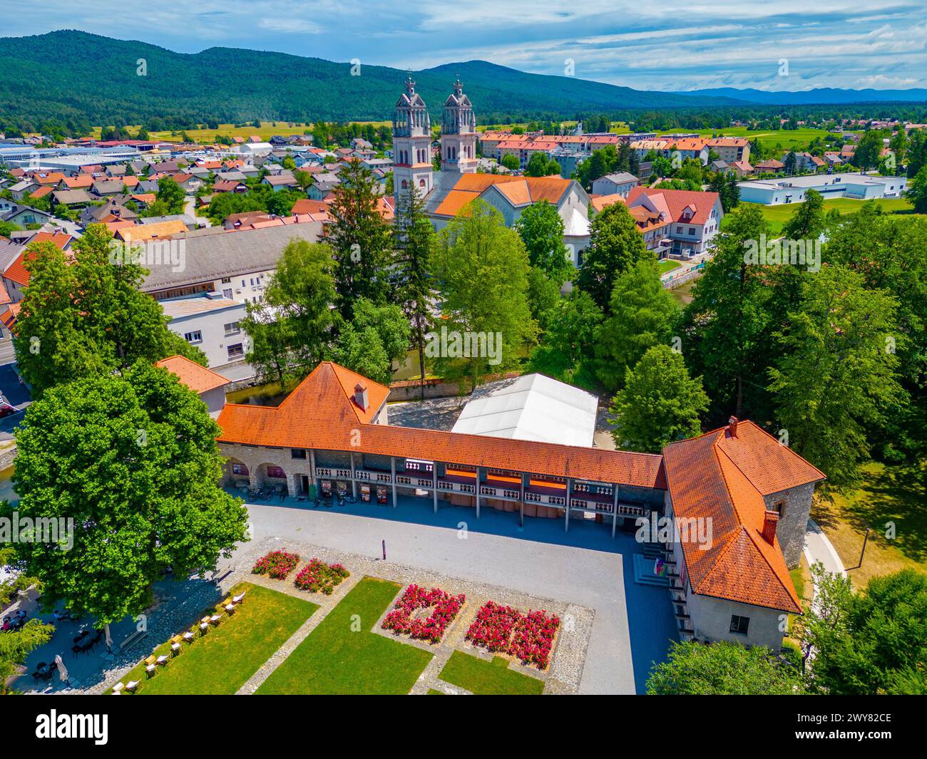Aerial view of Ribnica castle in Slovenia Stock Photo - Alamy