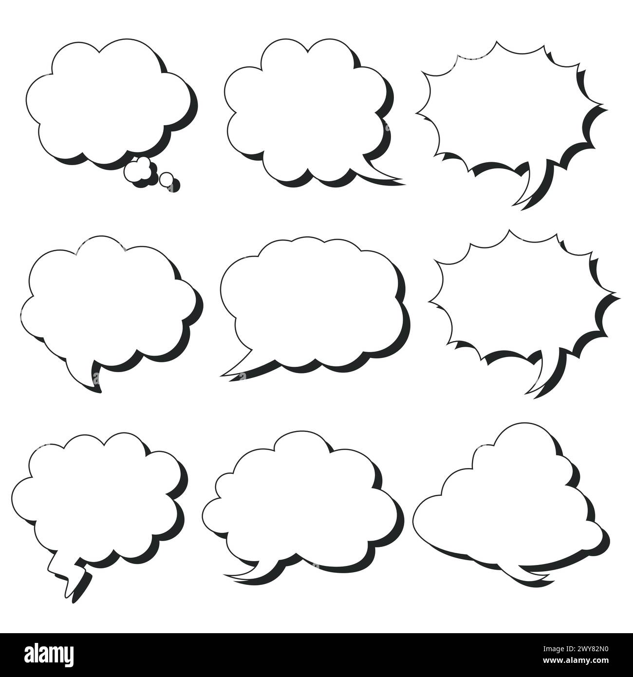 Blank Empty Speech Bubbles Vector Illustration Stock Vector Image & Art ...