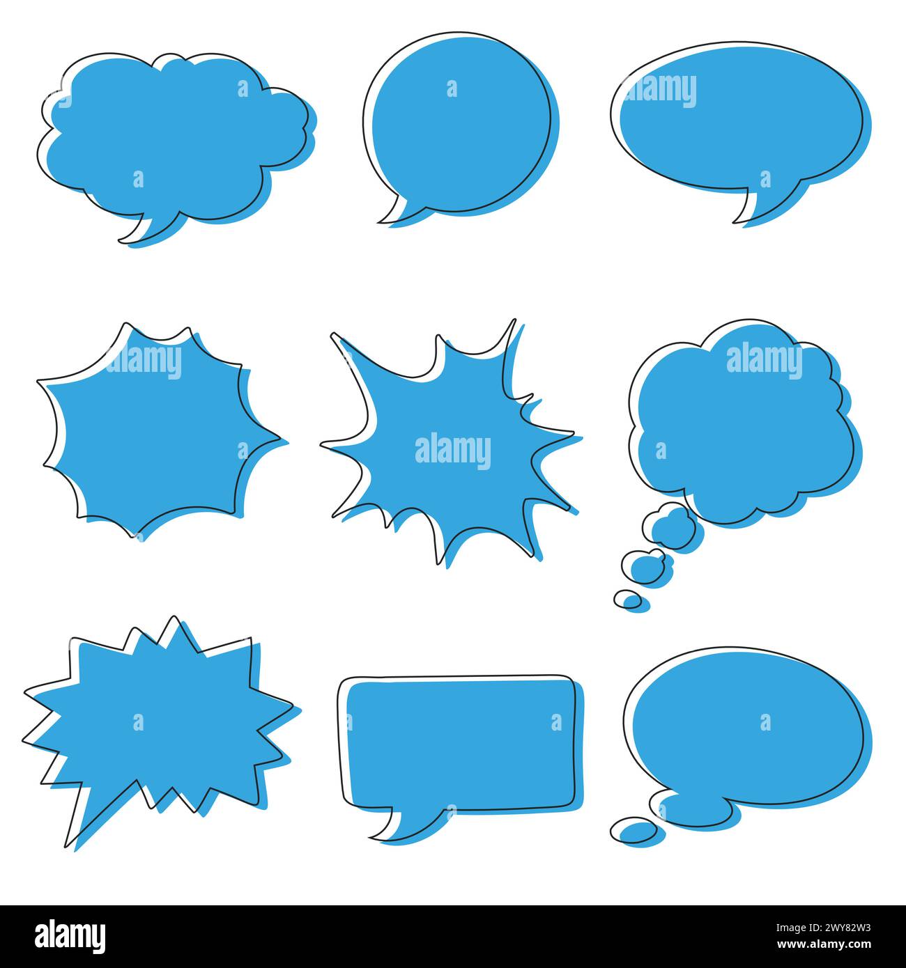 Blank Empty Speech Bubbles Vector Illustration Stock Vector Image & Art - Alamy