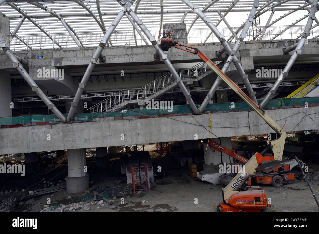 NEW DELHI, INDIA - APRIL 4: A view of under construction Delhi–Meerut ...