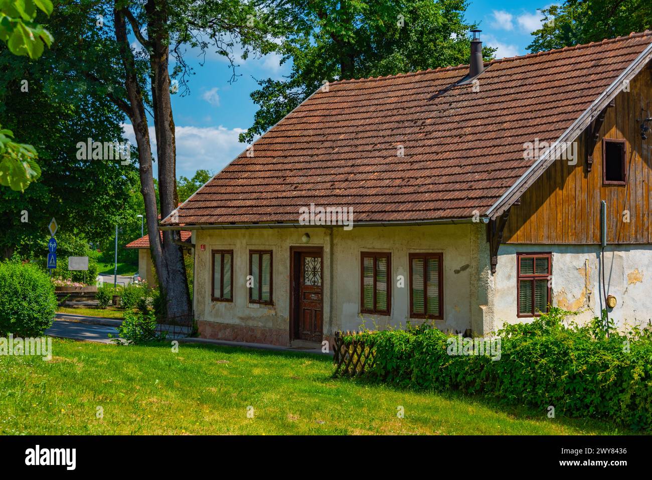 Old houses in Brezice village in Slovenia Stock Photo - Alamy