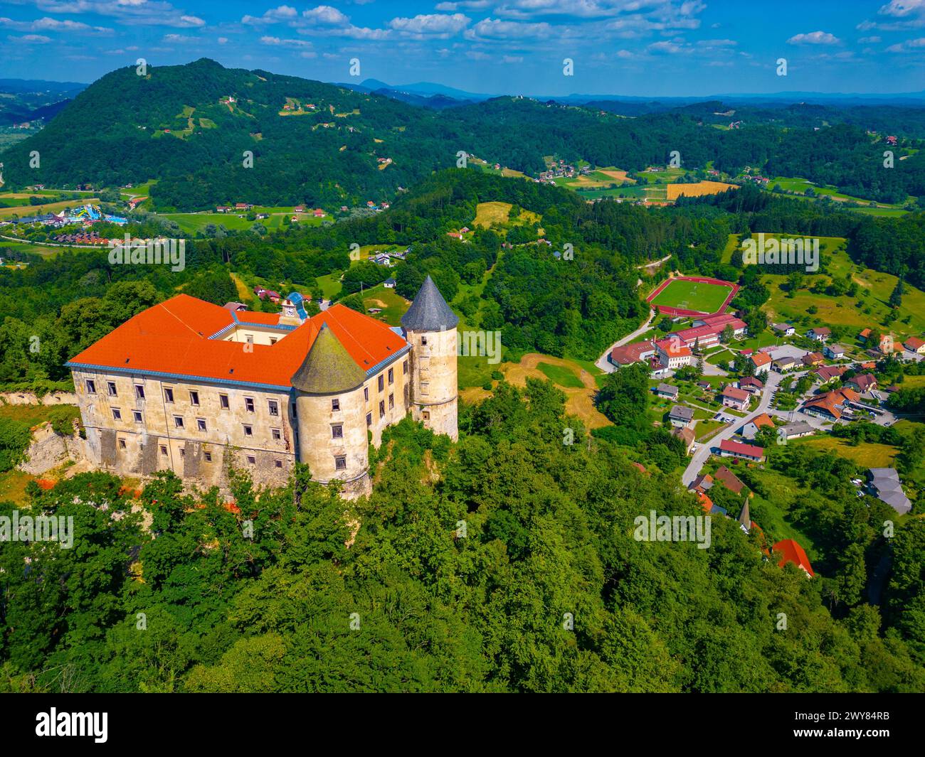 Aerial view podcetrtek castle hi-res stock photography and images - Alamy