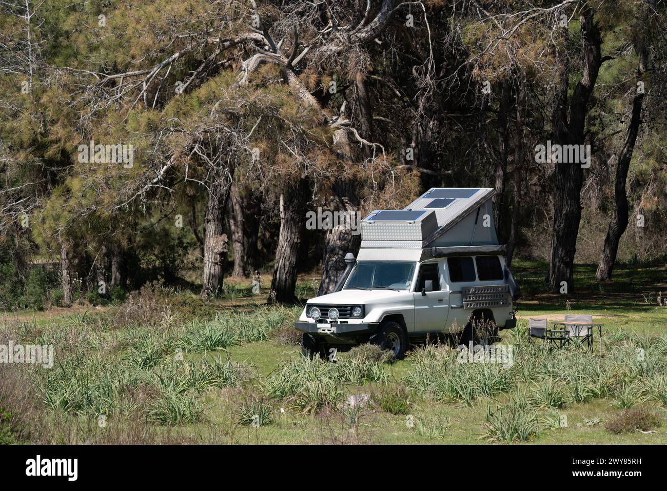 A caravan used for camping in nature in Turkey Stock Photo - Alamy