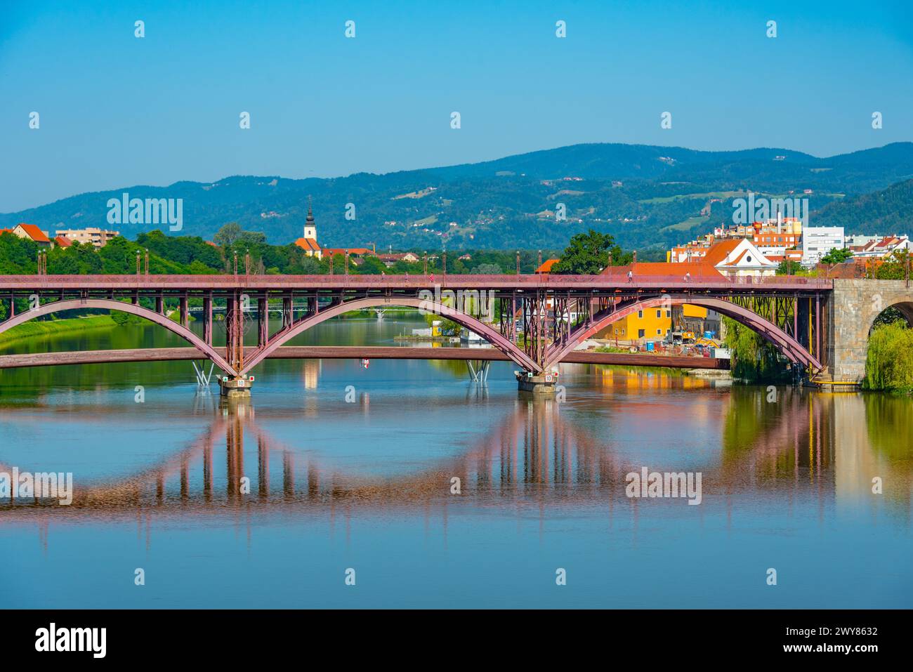 Bridge over Drava river in Maribor, Slovenia Stock Photo - Alamy