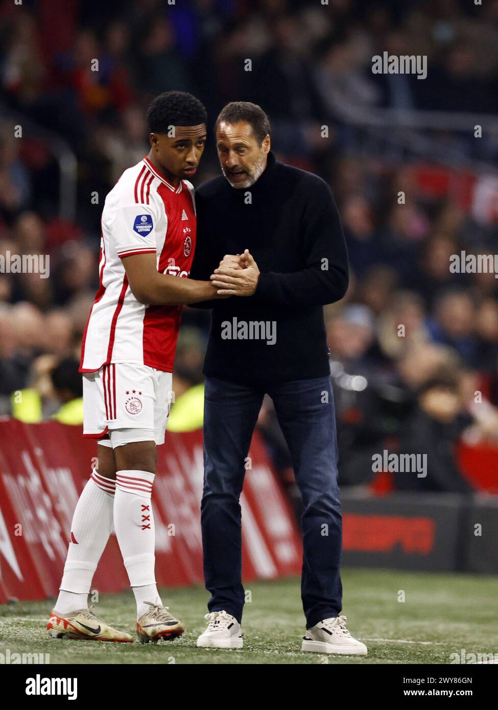 AMSTERDAM - (l-r) Silvano Vos of Ajax, Ajax coach John van t Schip ...