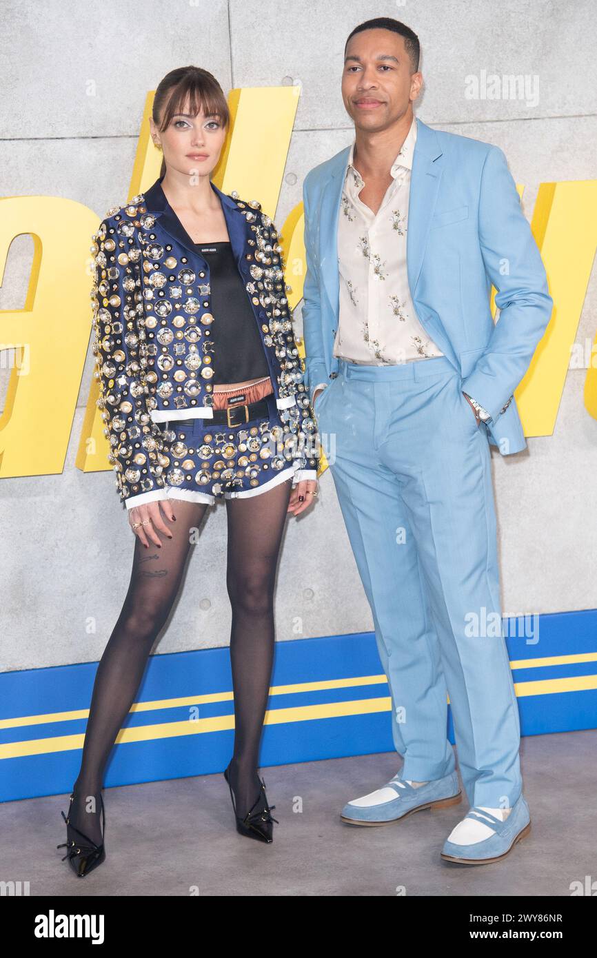 London, UK. 04 Apr, 2024. Pictured: (L-R) - Ella Purnell and Aaron ...