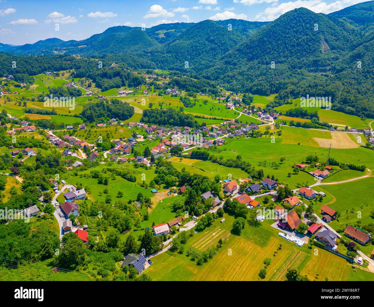 Aerial view of countryside in Celje region, Slovenia Stock Photo - Alamy