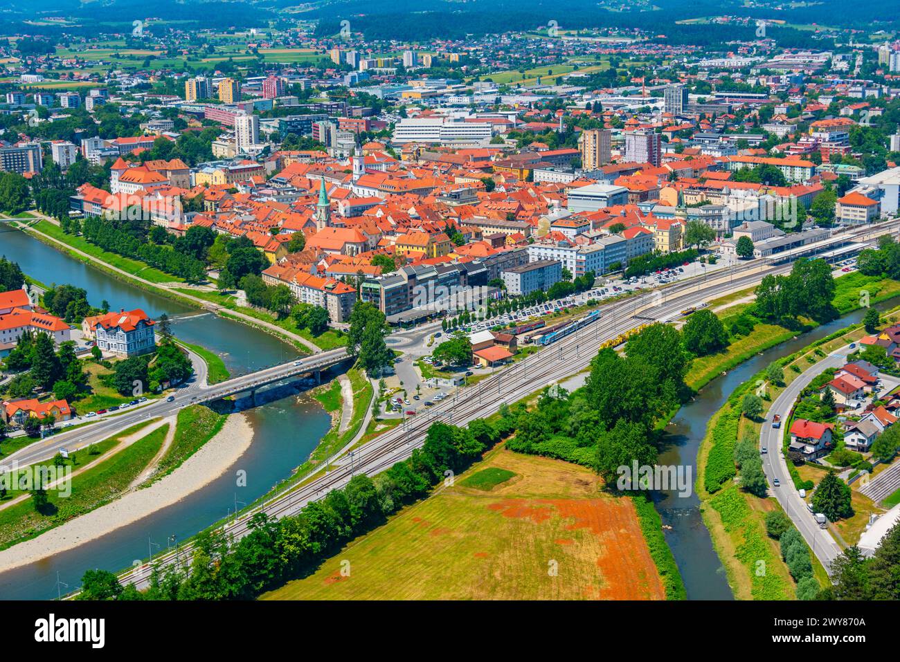 Savinja valley landscape aerial hi-res stock photography and images - Alamy