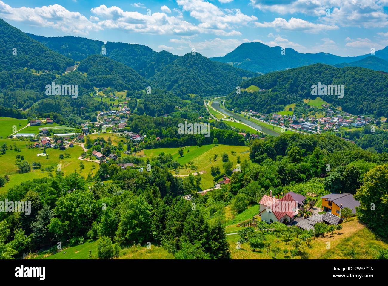 Aerial view of countryside in Celje region, Slovenia Stock Photo - Alamy