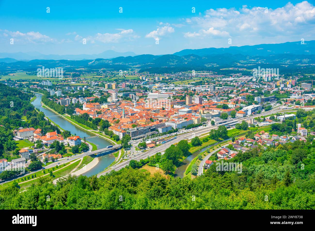 Aerial view of Slovenian town Celje Stock Photo - Alamy