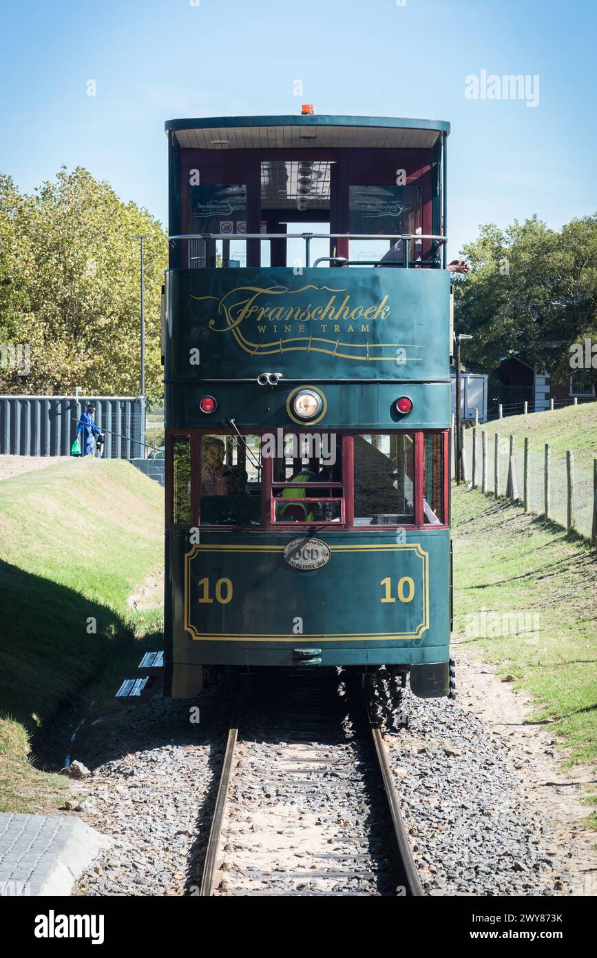 Doubled decker tram in Franschhoek wine region, daytrip from Cape Town ...